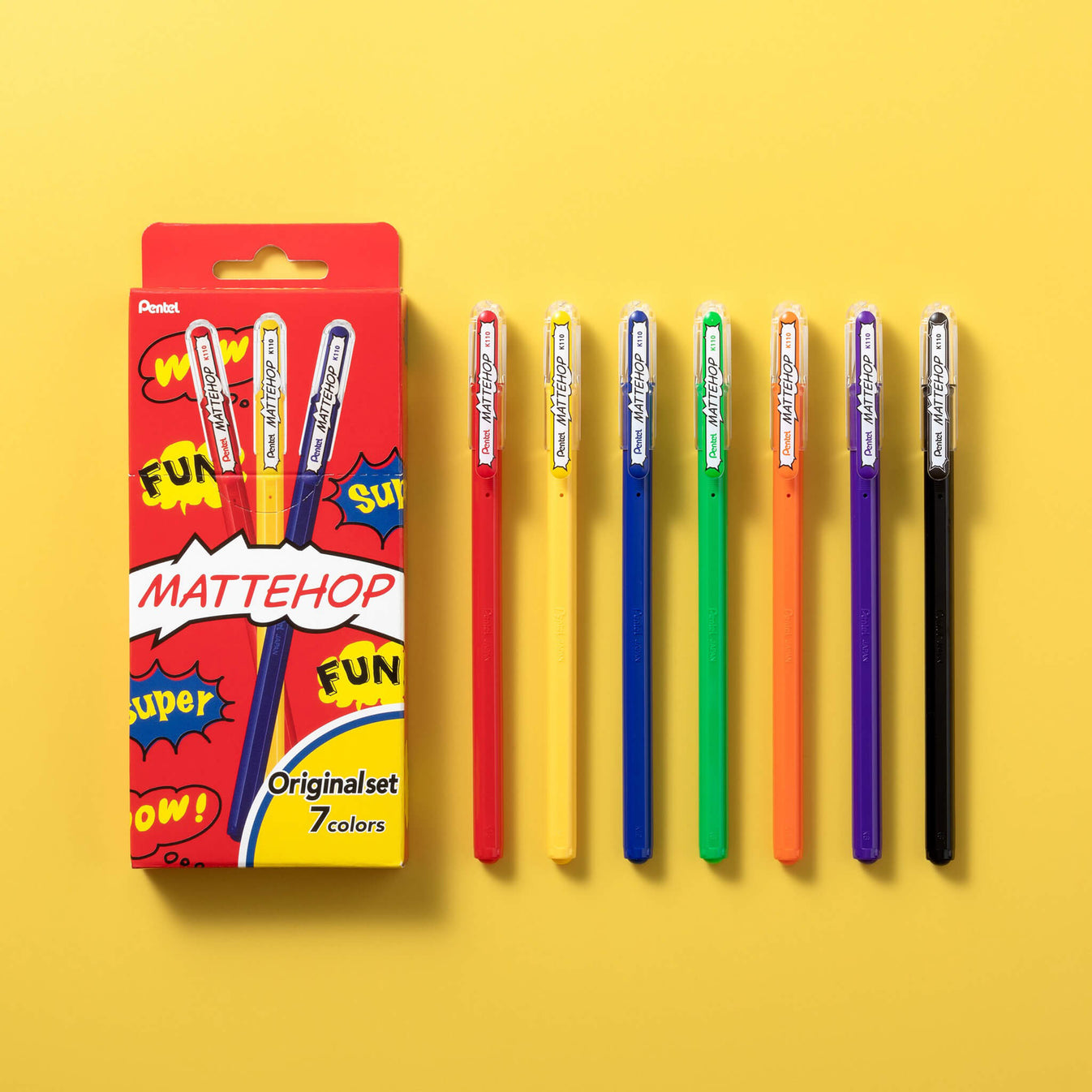 Pentel Mattehop Gel Roller Pen Original 7-Color Set - Gel & Rollerball ...