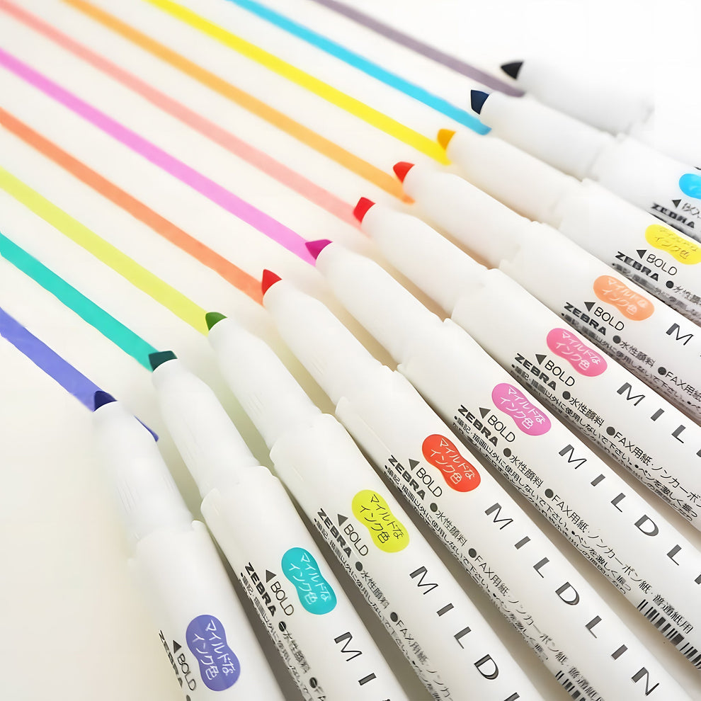 Zebra Mildliner Highlighter Set of 5 - Refreshing Mild Colors ...