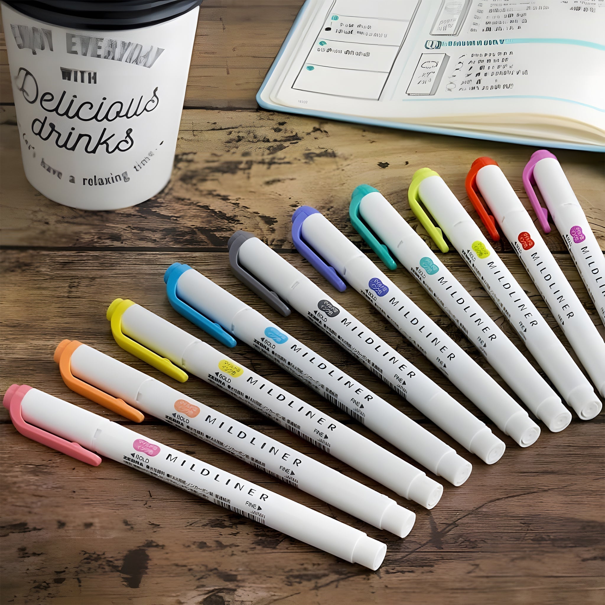 Zebra Mildliner Highlighter Set of 5 - Refreshing Mild Colors ...